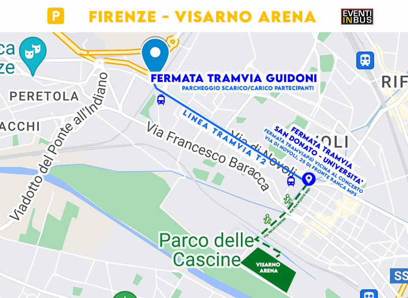 MAPPA FIRENZE - VISARNO ARENA | Sito Ufficiale Eventi in Bus
