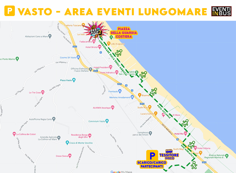 MAPPA JOVA BEACH PARTY - VASTO AREA EVENTI LUNGOMARE | Sito Ufficiale ...
